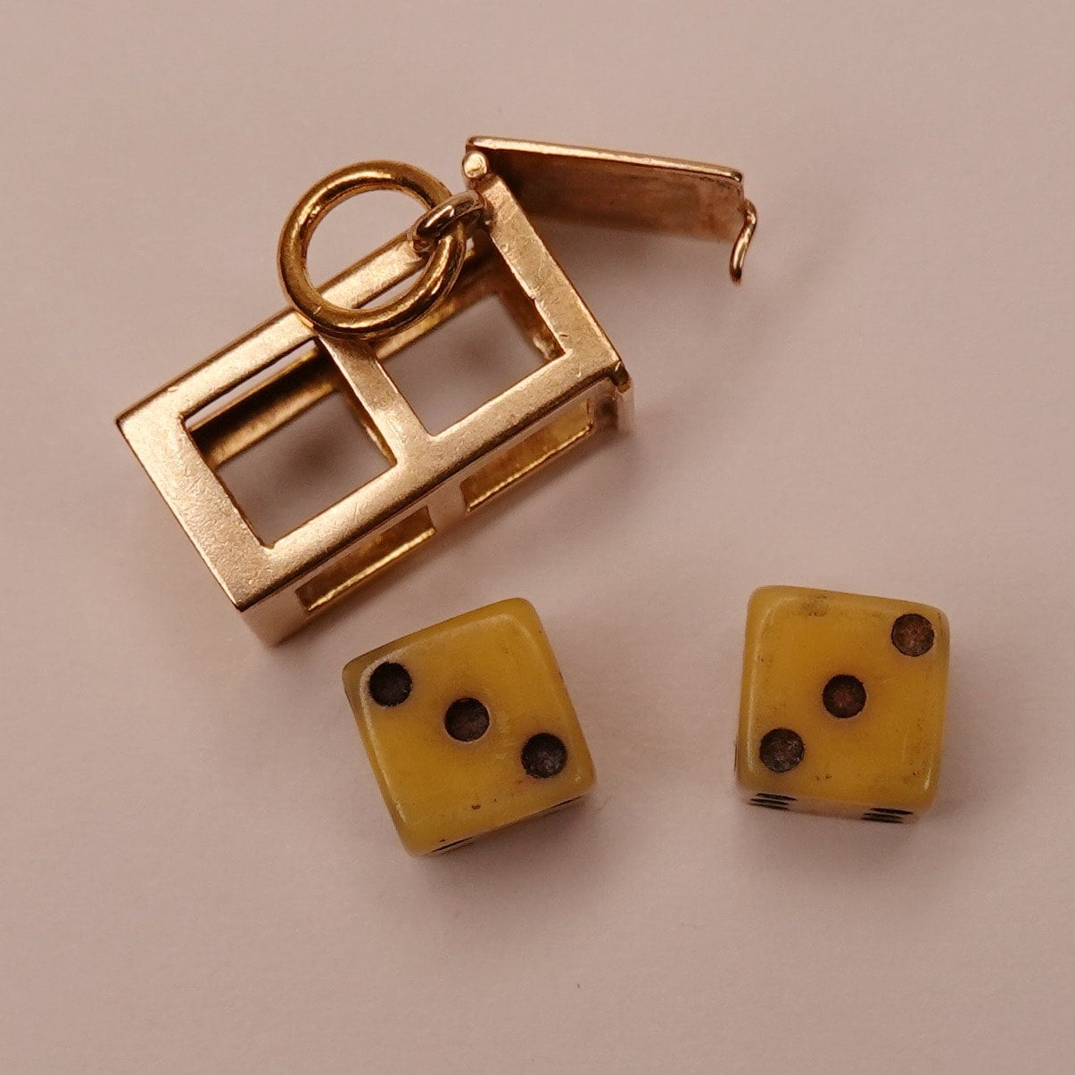 14K Caged Dice Pendant | BONESTONEZ